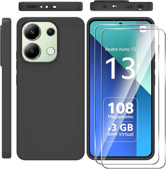 Coque pour Xiaomi Redmi Note 13 4G (Pas pour 5G) Cover + Verre Trempé ...