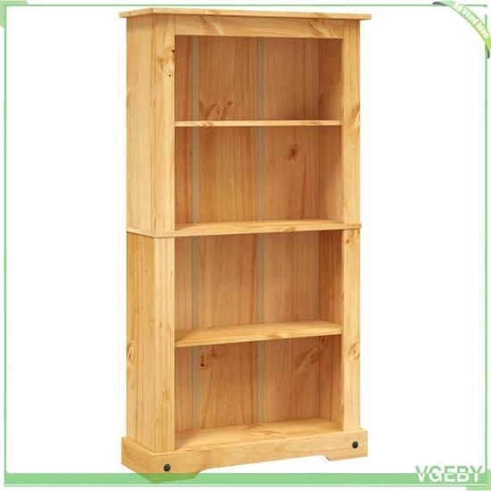 VGEBY Bibliothèque 4 niveaux Gamme Corona Pin mexicain 80x29x150 cm ...