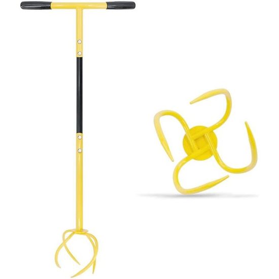 Cultivateur de griffe de jardin et poignée avec manche - Griffe de sol ...