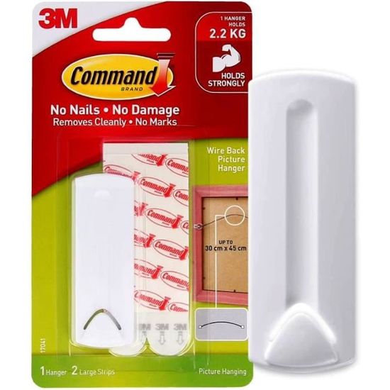 3M Crochet pour Cadre avec Bandes Adhésives 75 x 25 mm (Import Royaume ...