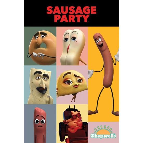 Un maxi poster 61 x 91,5 cm avec Sausage Party Characters. - Cdiscount ...