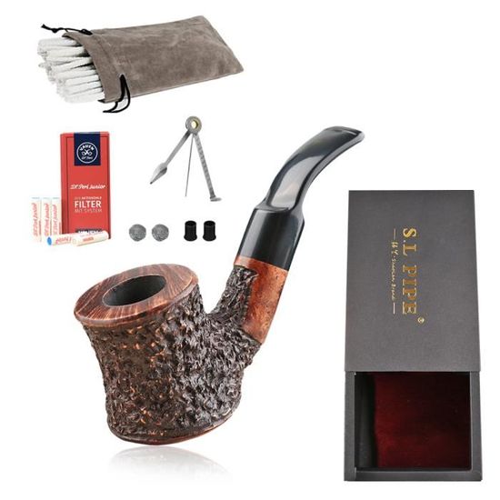 Pipe,Tuyau de fumée en bois de bruyère,conception à tige coudée pour ...