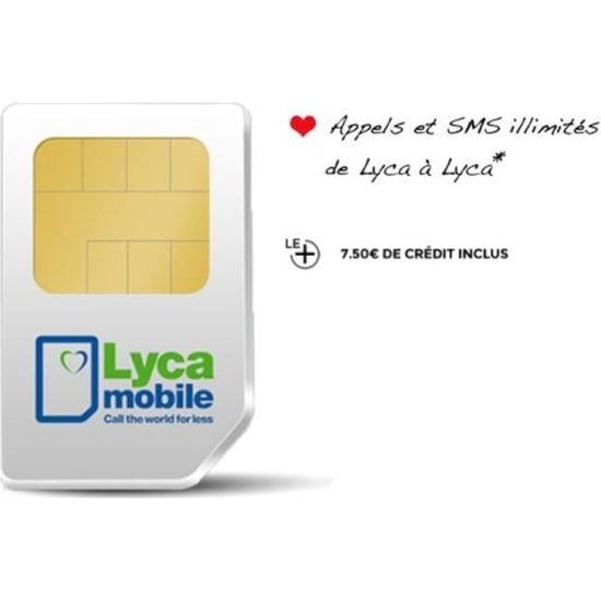 CARTE SIM PRÉPAYÉE LYCAMOBILE - Cdiscount Téléphonie