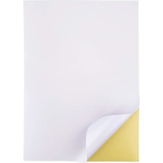 60 Feuilles A4 Papier Autocollant Imprimante Étiquettes Autocollant ...