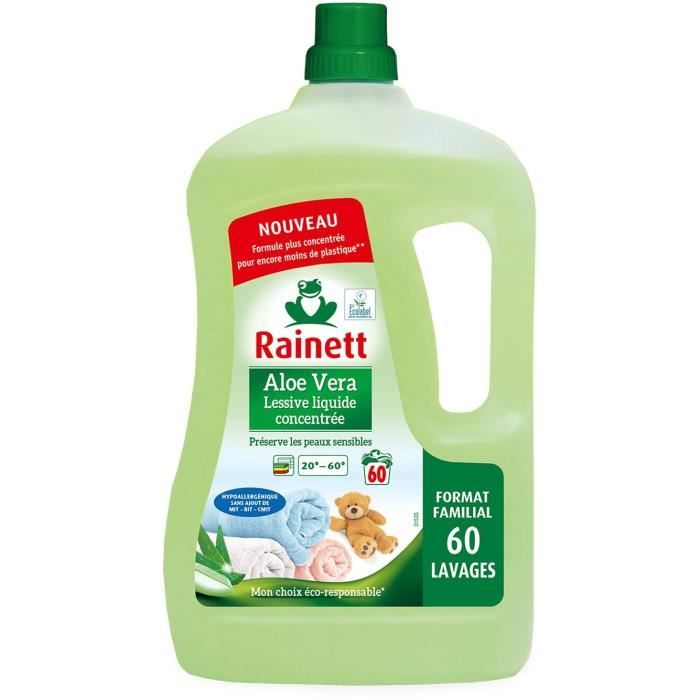 RAINETT Lessive liquide Aloe Vera 3l - Cdiscount Electroménager