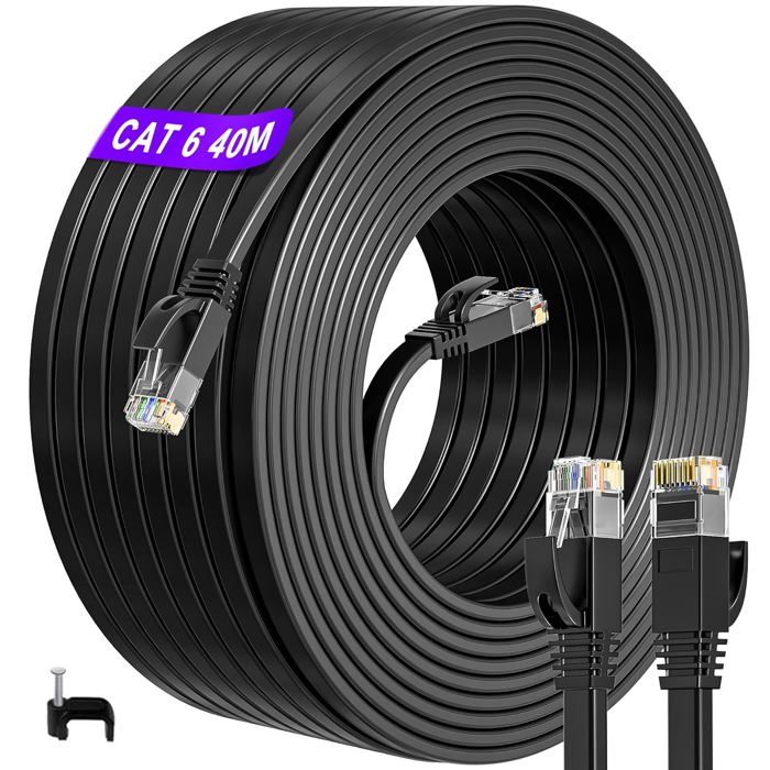 Cable Ethernet 40m, Cable RJ45 40m Haute Vitesse Cat 6 Câble Réseau ...