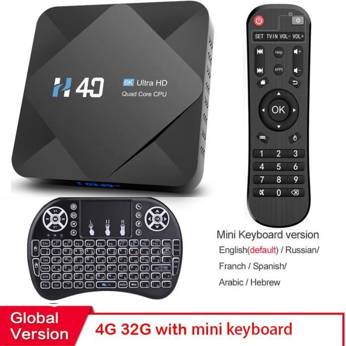 Ue Plug - 32G avec clavier - Boîtier Smart TV Android 10, 4 go de RAM ...