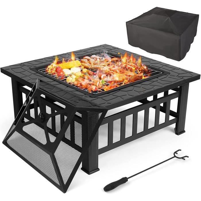 Brasero Exterieur 3 en 1, Braséro Barbecue, Brasero de Jardin, Cheminée ...