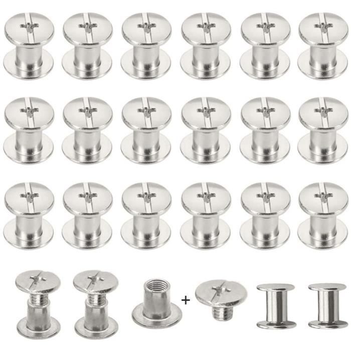 100 Pièces Vis à écrou en Acier Inox Rivet à Tête Plate Rivet Plat Vis ...