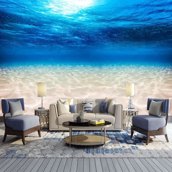 Papier Peint Mural de Océan Bleu Sous-marin, Large Fond De Mer Déco de ...