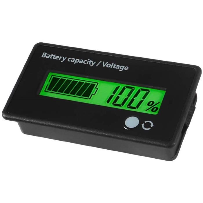 Thermomètre,Compteur de batterie DC 12V 24V 36V 48V 72V avec alarme ...