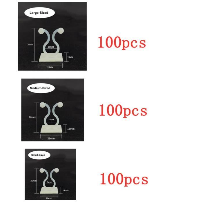 Blanc (300pcs) - Fixation murale en rotin pour plantes grimpantes ...