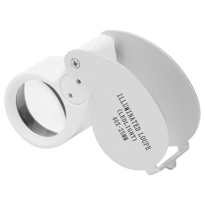 Fdit Loupe lumineuse Loupe à bijoux 40X Loupe à bijoux illuminée ...