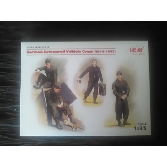 MAQUETTE FIGURINE ICM - REF 35614 - GERMAN ARMOURED VEHICLE CREW 1941 ...