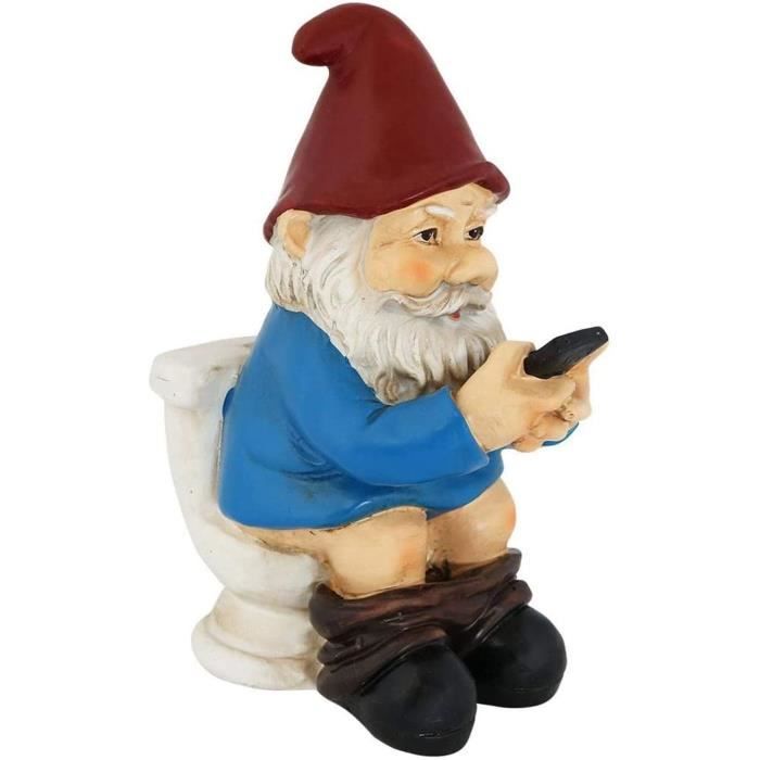 Ornement De Nain De Jardin, Nain De Jardin Méchant sur Une Toilette ...