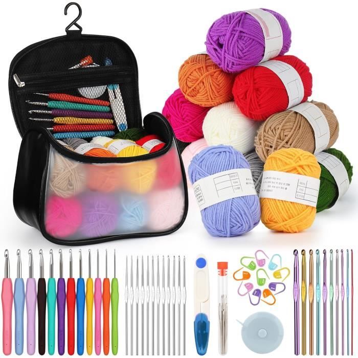 Aeeque 68pcs Kit Crochet Débutant Adulte Complet, Crochet en Dentelle 0 ...