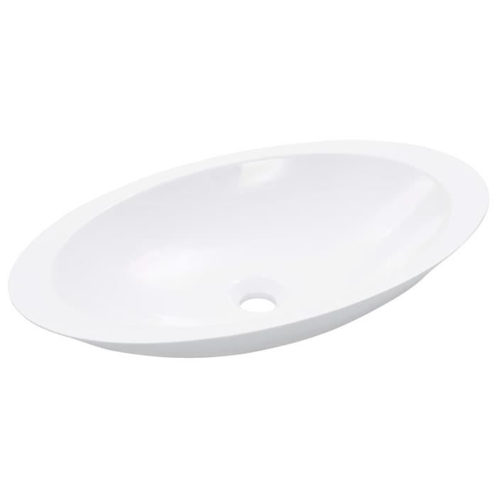 ZHU Lavabo 59,3x35,1x10,7 cm Fonte minérale/marbre Blanc tout neuf ...