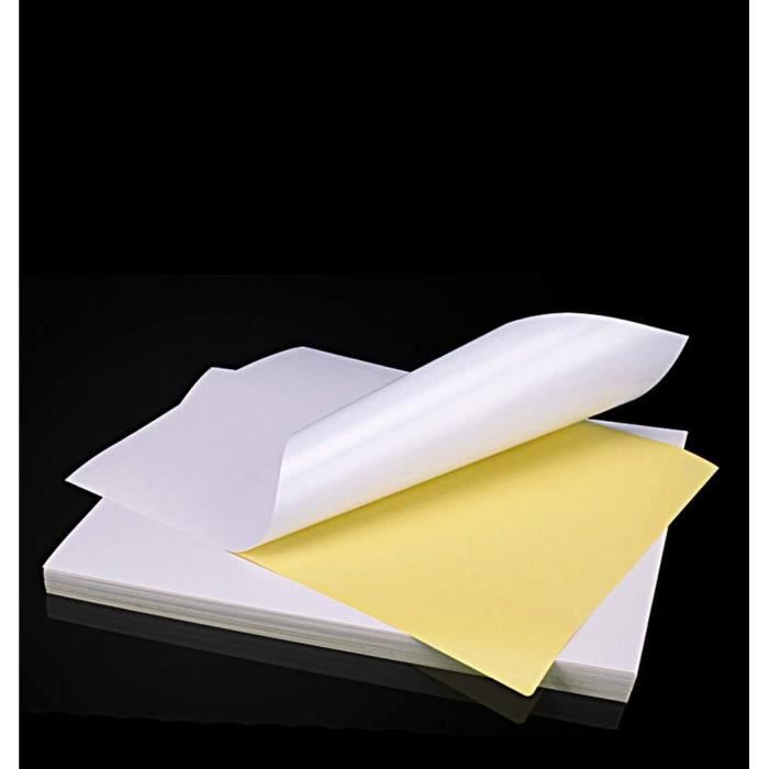 60 Feuilles A4 Papier Autocollant Imprimante Étiquettes Autocollant ...