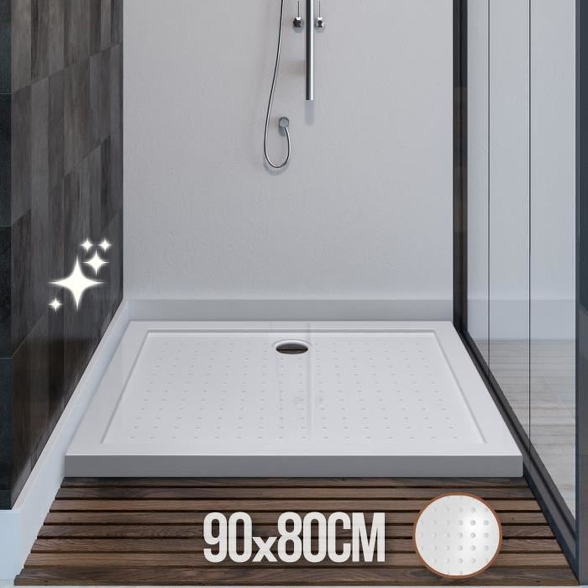 Aquamarin® Receveur de Douche - Forme Rectangulaire, 90x80 cm ...