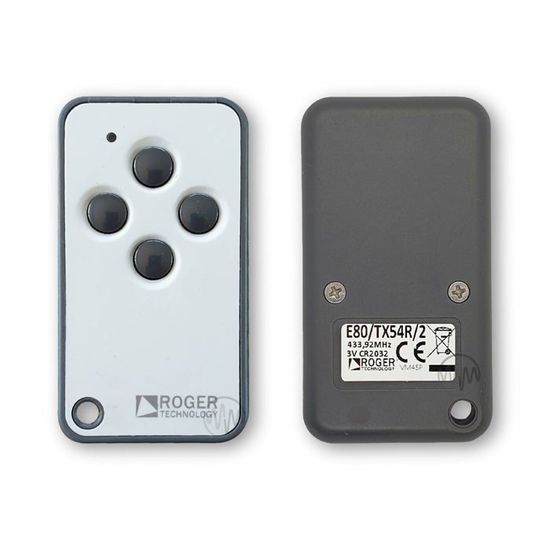 Radiocommande Code Fixe 433,92 Mhz 4 Canaux Roger E80/tx54r/2 ...