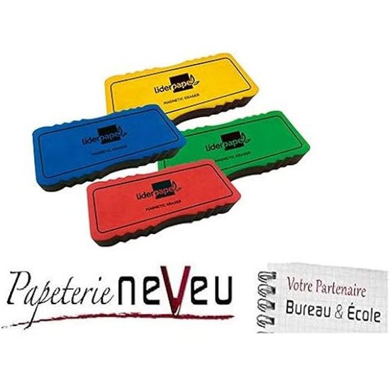 Effaceur de tableau blanc - LIDERPAPEL - 130 x 60 mm - Couleurs ...