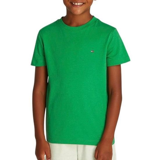 T-shirt Tommy Hilfiger Essential Contrast Crew Enfants Vert - Cdiscount ...