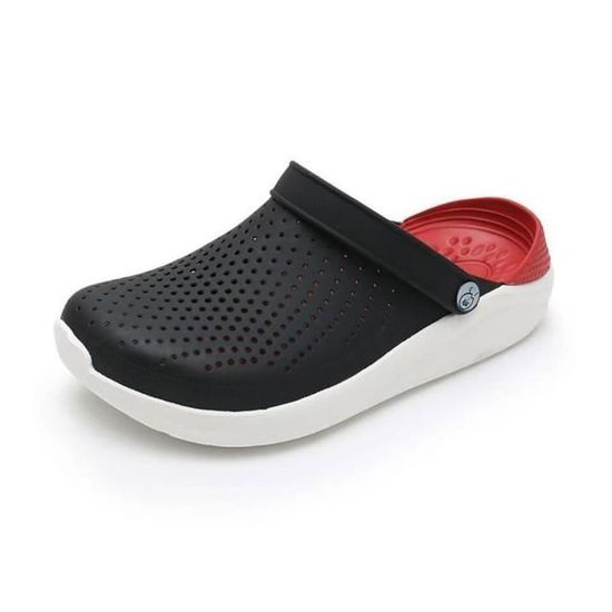 Sandales d'été pour hommes - Rouge - Trou Crok Sabots en caoutchouc ...