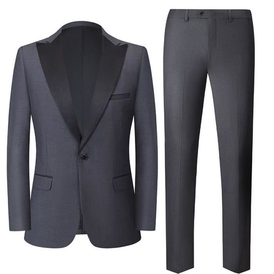 Ensemble de Costume Homme Revers en Pointe Costume Mariage Smoking ...