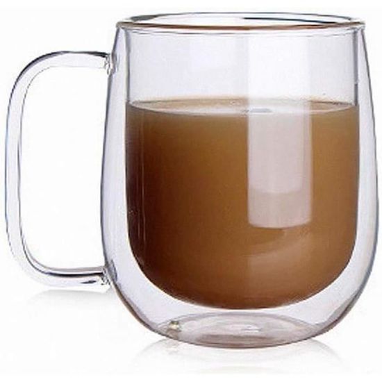 Tasses En Verre À Double Paroi De 300 Ml, Résistantes À La Chaleur ...