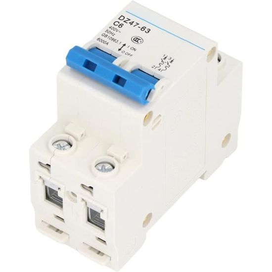 Disjoncteurs, Structure Modulaire Dz47-63 C6 Mini Disjoncteur 6000A Capacité De Coupure 2P For ...