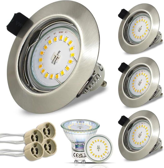 Spot Led Encastrable Gu10,4X 5W Spot Encastré Blanc Neutre 4500K ...