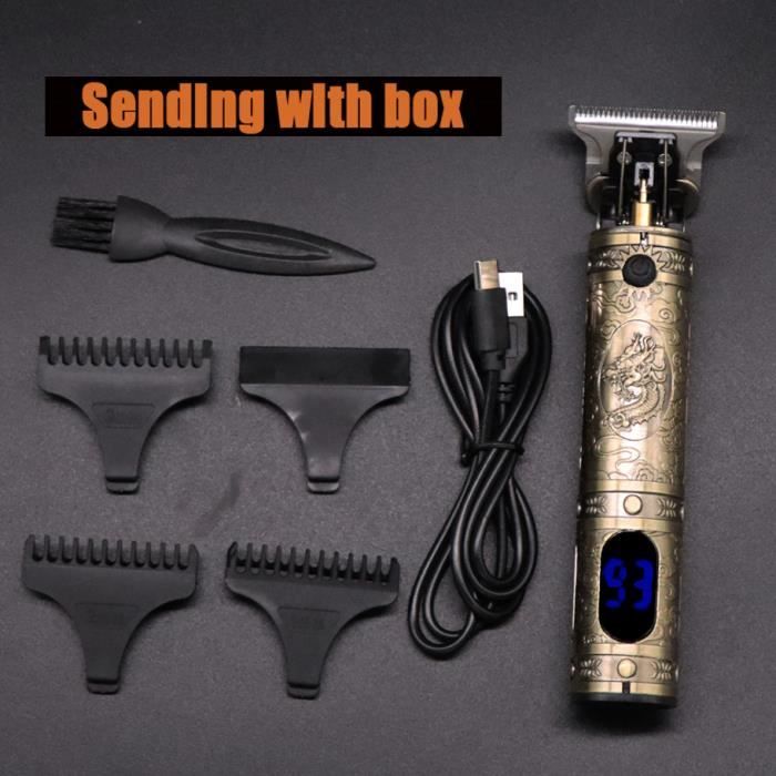 ACL longue tondeuse à cheveux professionnelle Rechargeable USB T9 pour hommes, rasoir électrique ...