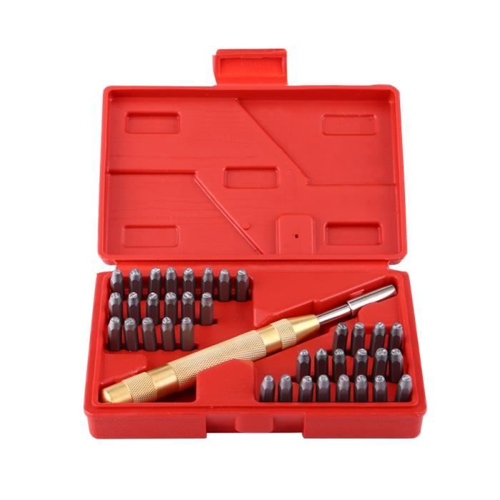 Ashata Ensemble de poinçons 38pc automatique numéro de lettre estampage ...