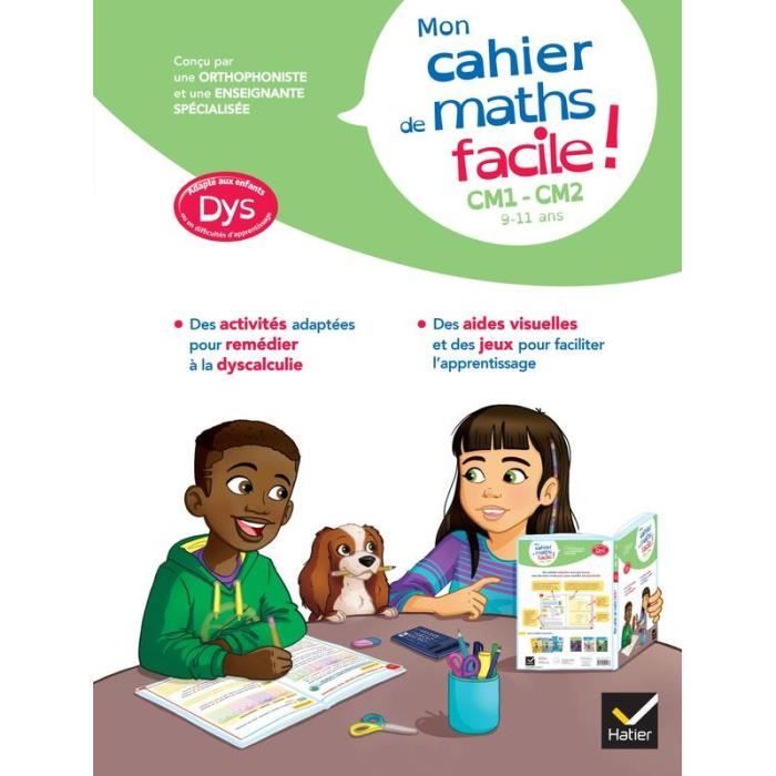 Mon cahier de maths facile ! Dys CM1-CM2 - Cdiscount Librairie