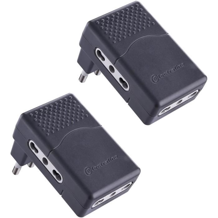 Set 2 Adaptateurs Multiprise Triple 3 Prises Bivalentes 10-16 A Grande ...