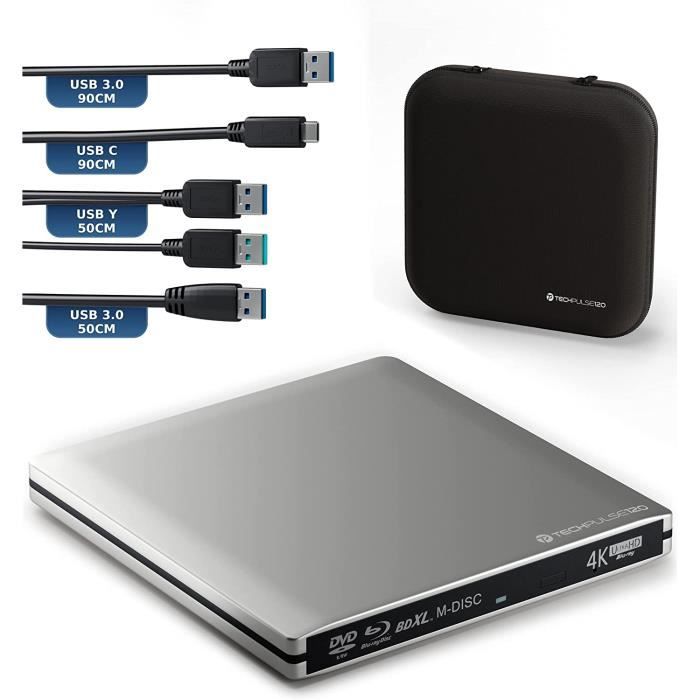 Brenner externe de CD DVD - techPulse - USB 3.1 Type-C - Aluminium ...