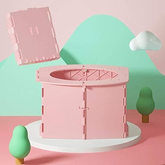 Color Pink Siège de toilette pliable Portable pour enfants, pot de ...