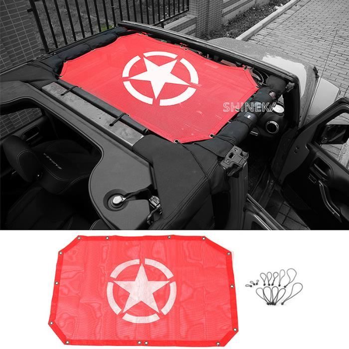 Rouge cinq étoiles - pare-soleil 2 portes pour Jeep Wrangler 2007 ...