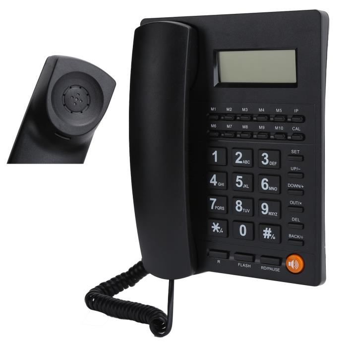 AUN Téléphone de bureau Téléphone filaire de bureau L019 Téléphone Filaire avec Identification ...
