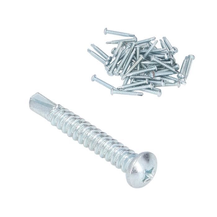 Cikonielf vis de fixation Lot de 50 vis auto-perceuses en acier au carbone 4,8 x 32 mm pour ...