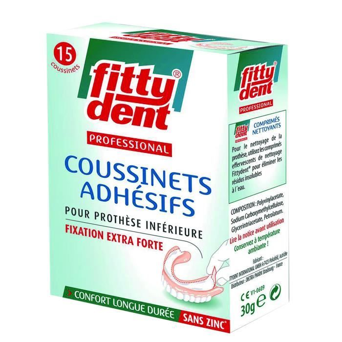 Coussinets dentaires - Fittydent - Boite de 15 - Adhésifs - Pour ...