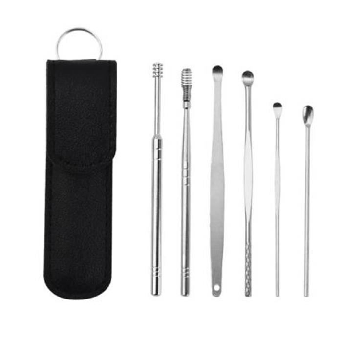 6 pièces Kit de retrait de cérumen nettoyant pour cérumen Curette d ...