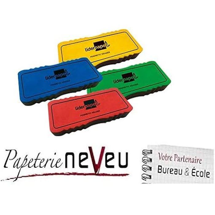 Effaceur de tableau blanc - LIDERPAPEL - 130 x 60 mm - Couleurs ...