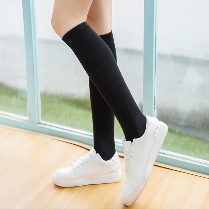 Bas,Chaussettes rayées Sexy pour femmes, bas longs en coton, Style ...