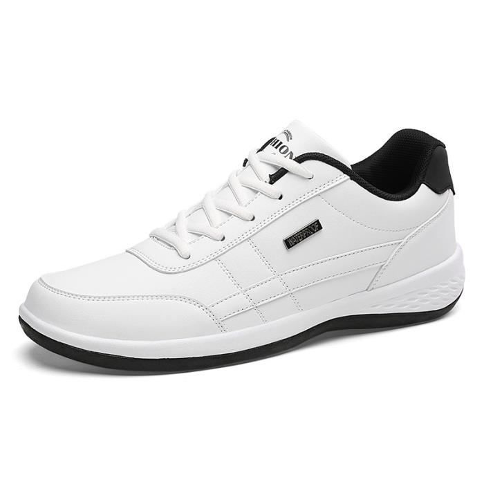 Basket Homme - LEOCLOTHO - Course Fitness Sneakers - Blanc - Lacets ...