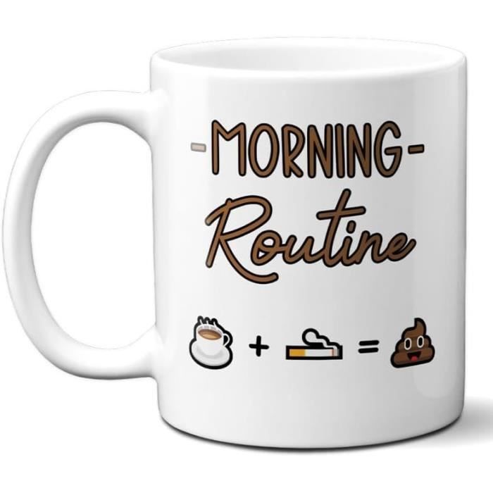 Mug Café Avec Message Humoristique Café-Clope-Toilettes Rigolo Cadeau ...