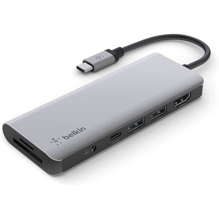 Belkin Adaptateur USB-C Multiport 7-en-1 (avec 4K HDMI, USB-C, 2 x USB ...