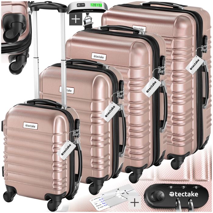 SET DE VALISES - TECTAKE - Set de valises rigides MILA 4 pièces avec ...