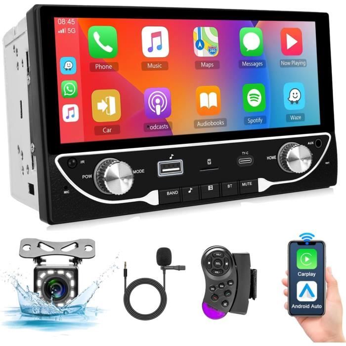 Carplay Sans Fil Autoradio 2 Din Android Auto Avec Ecran Ips 6,86 Pouces, Poste Radio Voiture ...