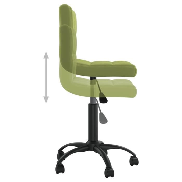 YIN(334358)Chaise pivotante de bureau Vert clair Velours - Cdiscount Maison